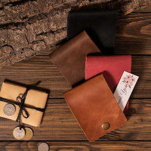 Leather Mini Wallet Monogrammed, Personalized Wallet Engraved ...