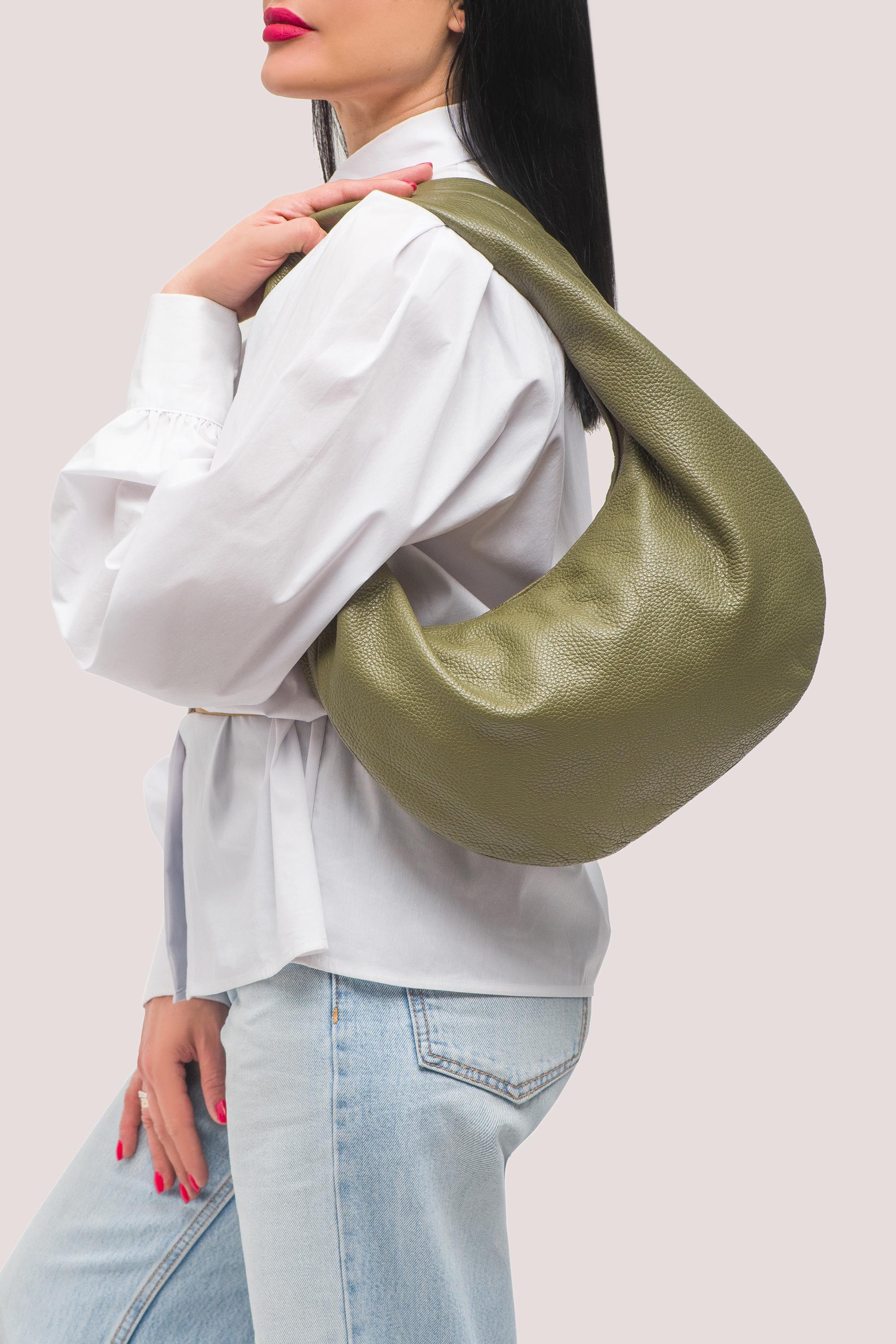 Green Leather Hobo Bag - Hobo Bag - Leather Purse - Medium Shoulder Bag ...