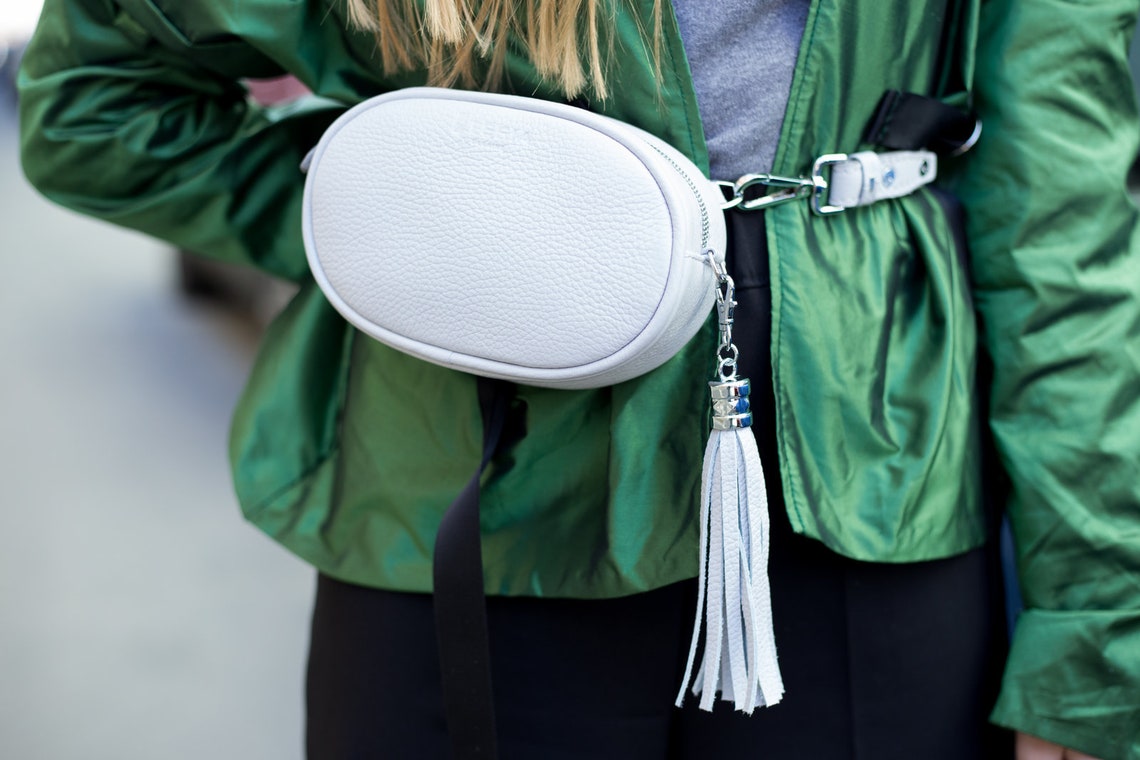 White Woman leather Waistbag Hip pouch leather Waist bag Belt | Etsy