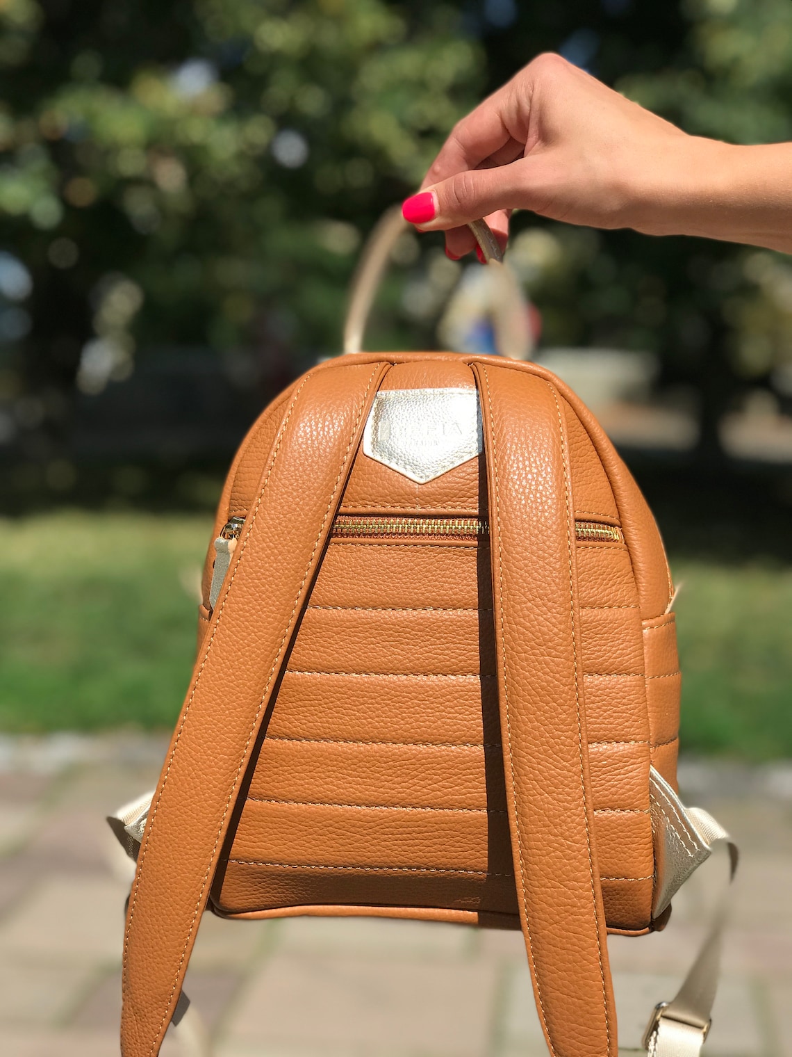 Brown Leather Backpack Small Leather Backpack Women Bag for | Etsy