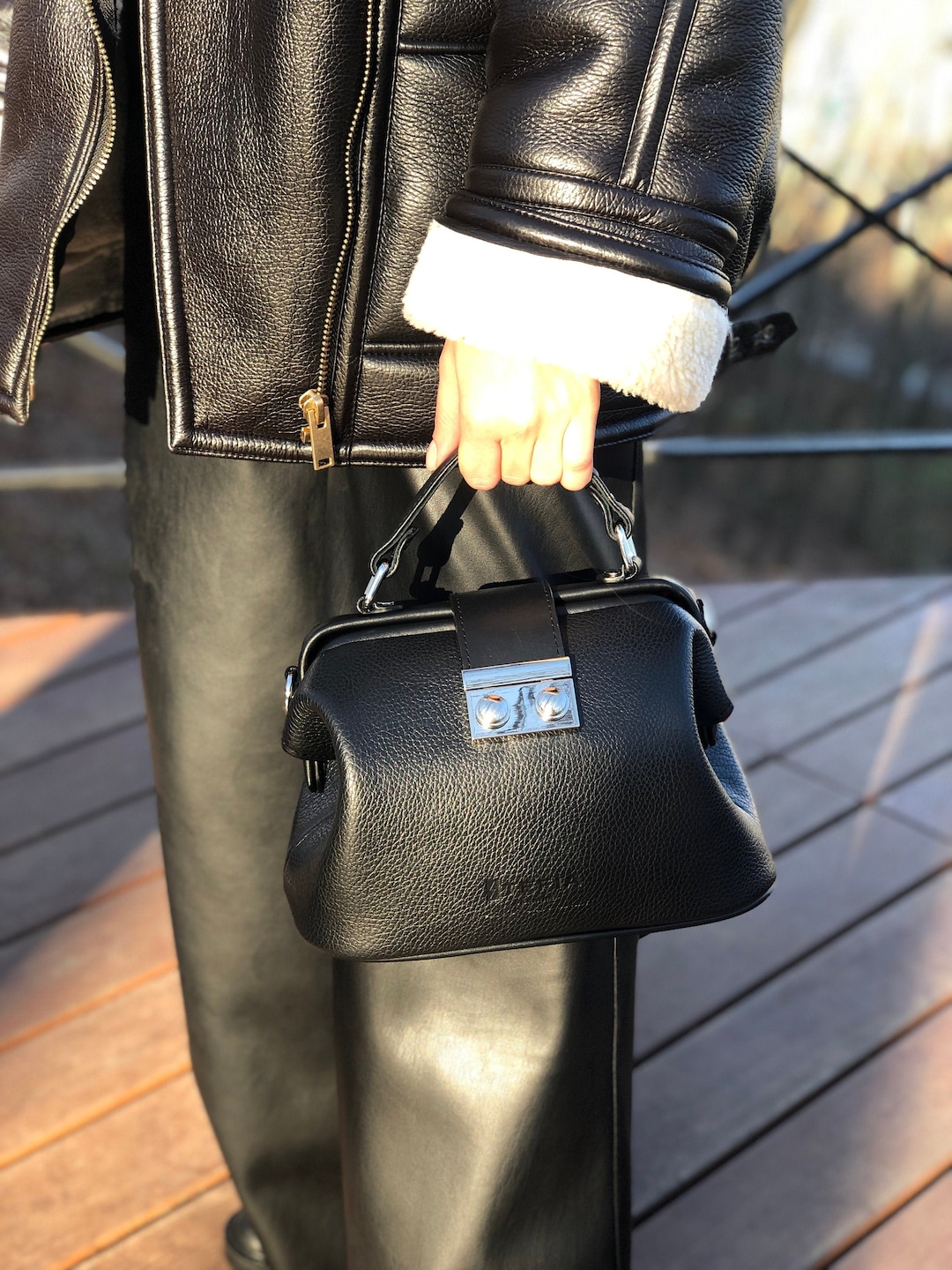 Leather Doctor Briefcase, Handmade Leather Doctor Style Bag, Handbag ...