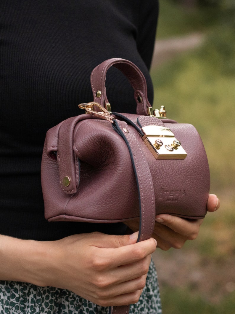 Genuine Leather Doctor Bag Vintage Crossbody Bag Minimalist - Etsy