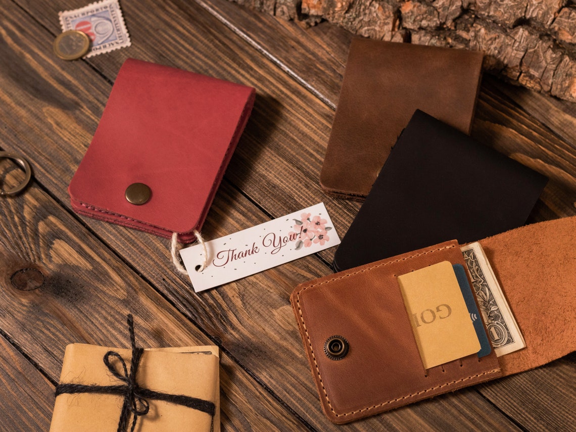 Pink Leather Small Wallet for Women Personalized Wallet | Etsy