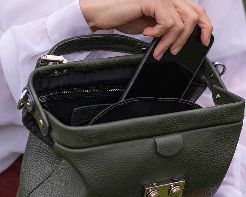 LEATHER SATCHEL BAG doctor Bag Crafted Leather Dark Green - Etsy