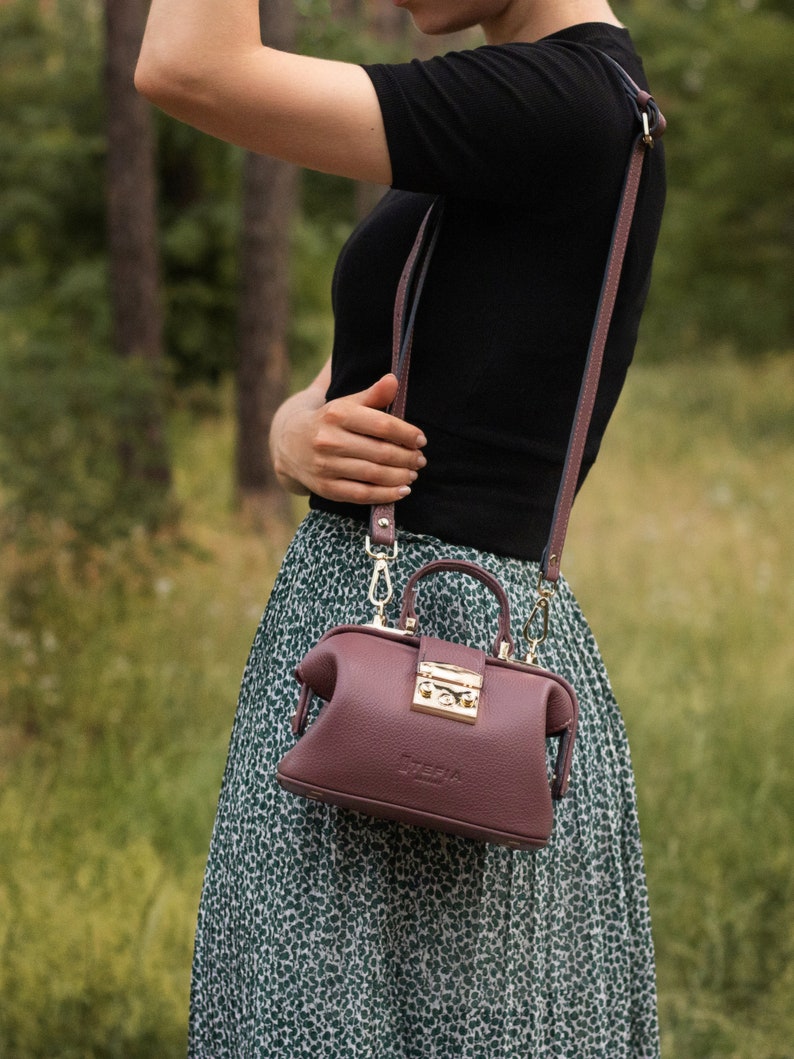 Genuine Leather Doctor Bag Vintage Crossbody Bag Minimalist - Etsy