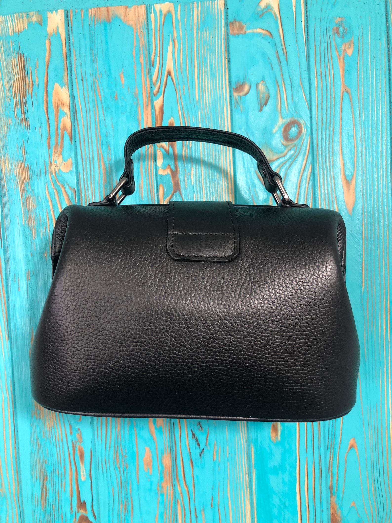 Black Doctor Bag Purse Leather Bag Crossbody Bag Medium - Etsy