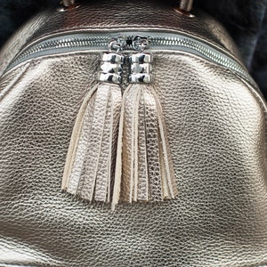 Golden Leather Backpack Women's Rucksack for School, Urban Work Travel ...