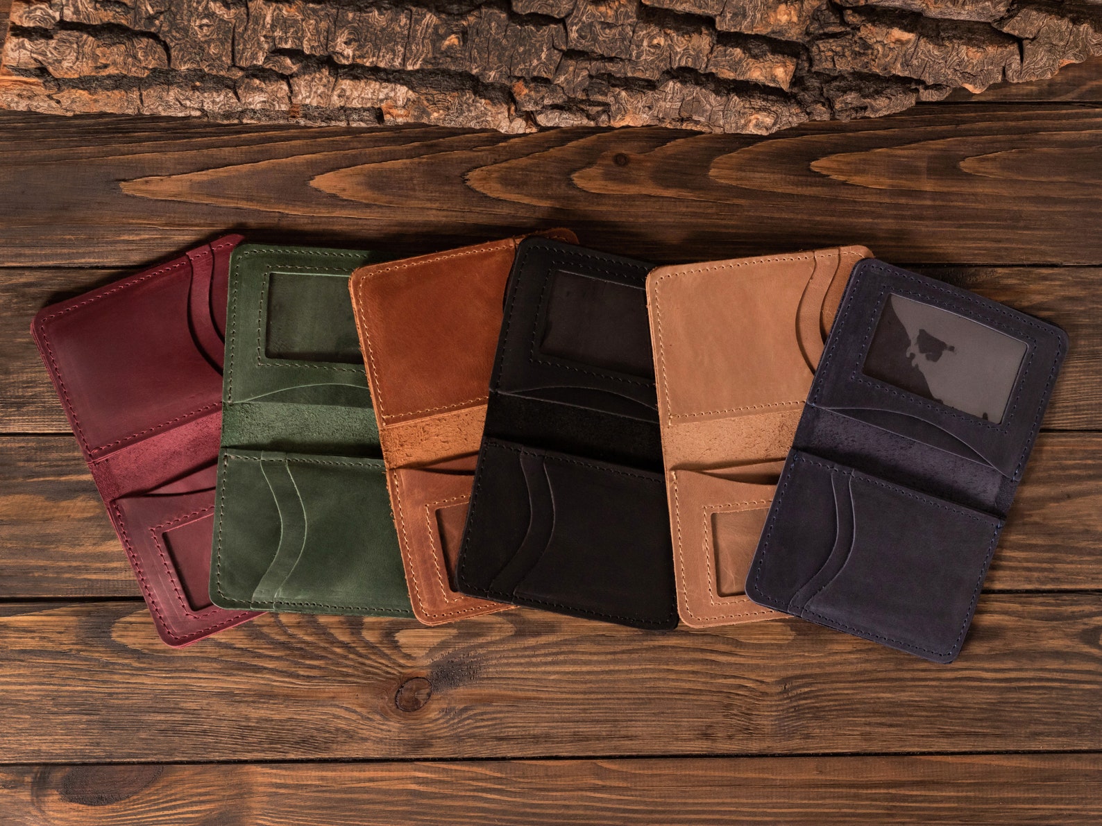 Brown Mini Wallet Personalized Mens Wallet Engraved Wallet | Etsy