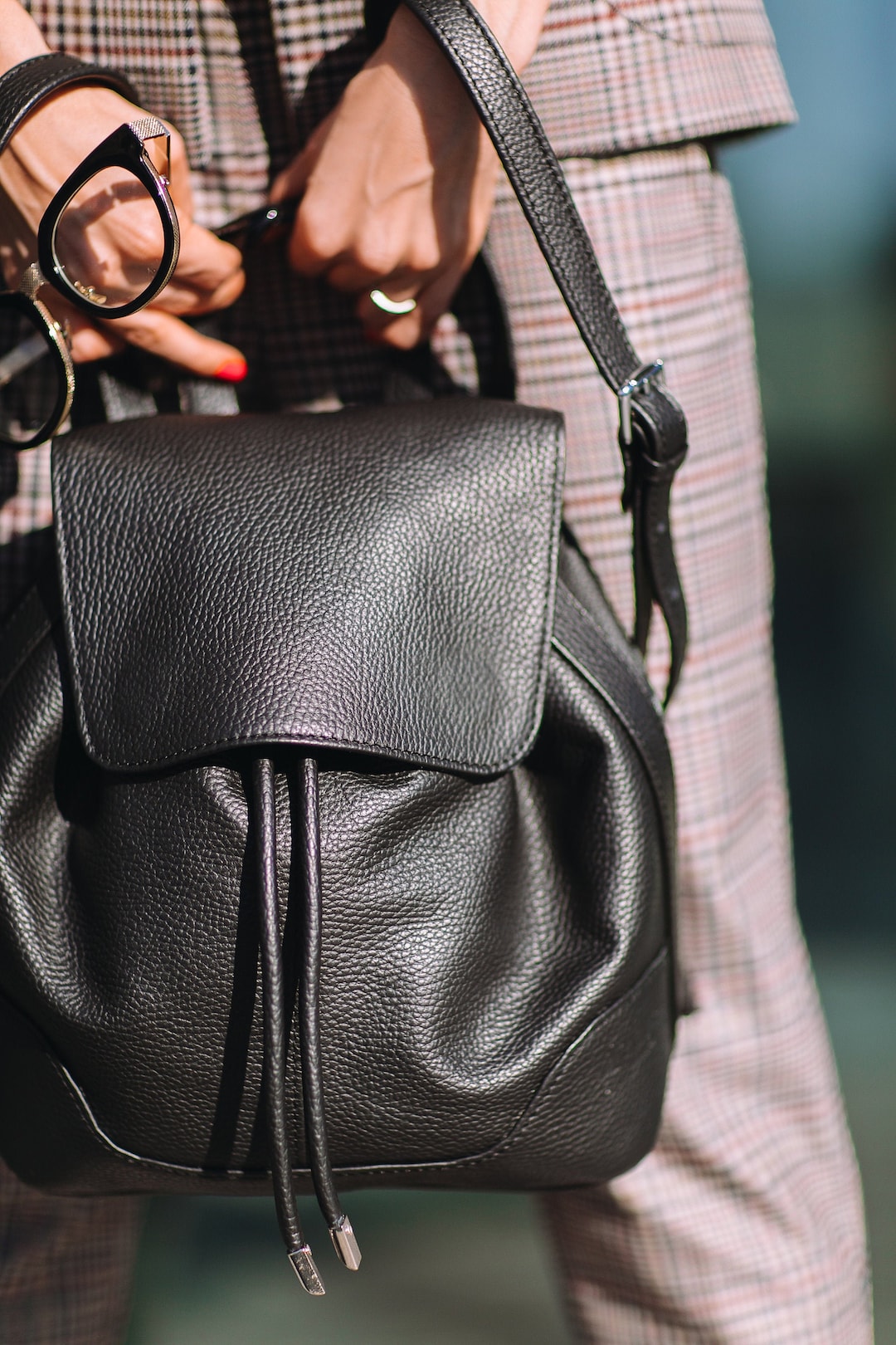 Black Backpack, Leather Backpack With Pockets, Leather Rucksack, Women ...