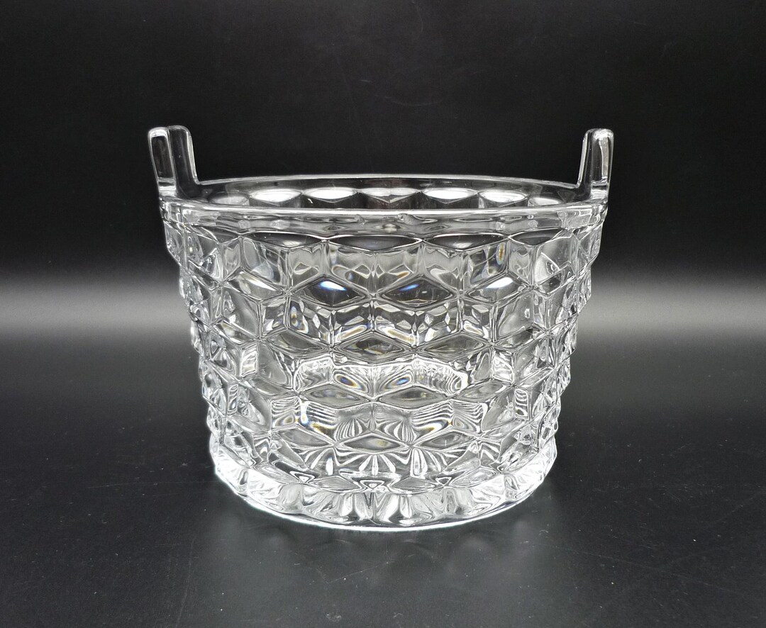 Vintage Fostoria American Large Ice Tub, Vintage Ice Bucket, Glass Ice ...