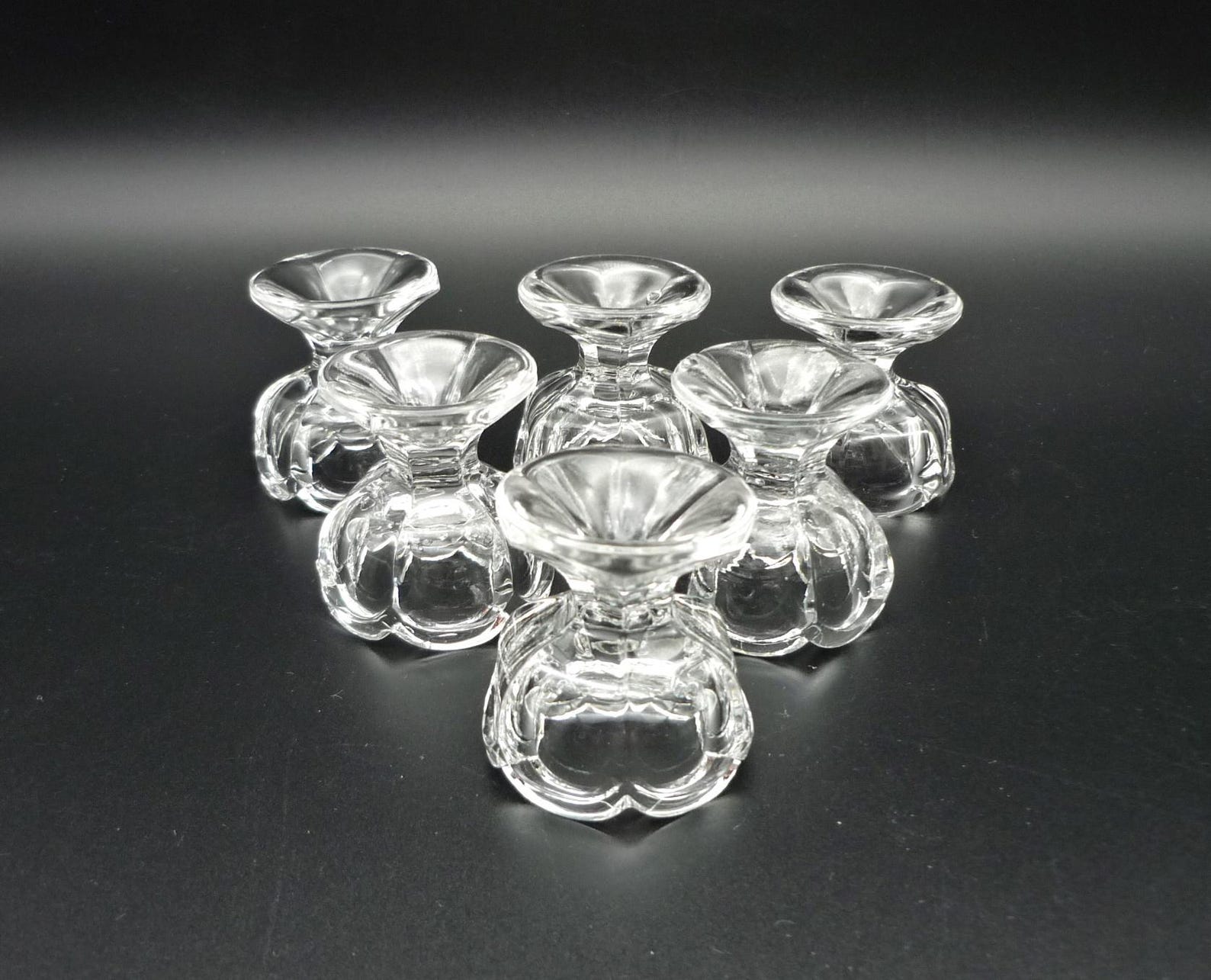 Vintage Cambridge Footed Glass Salt Dips, Cambridge Salt Cellar, Footed ...