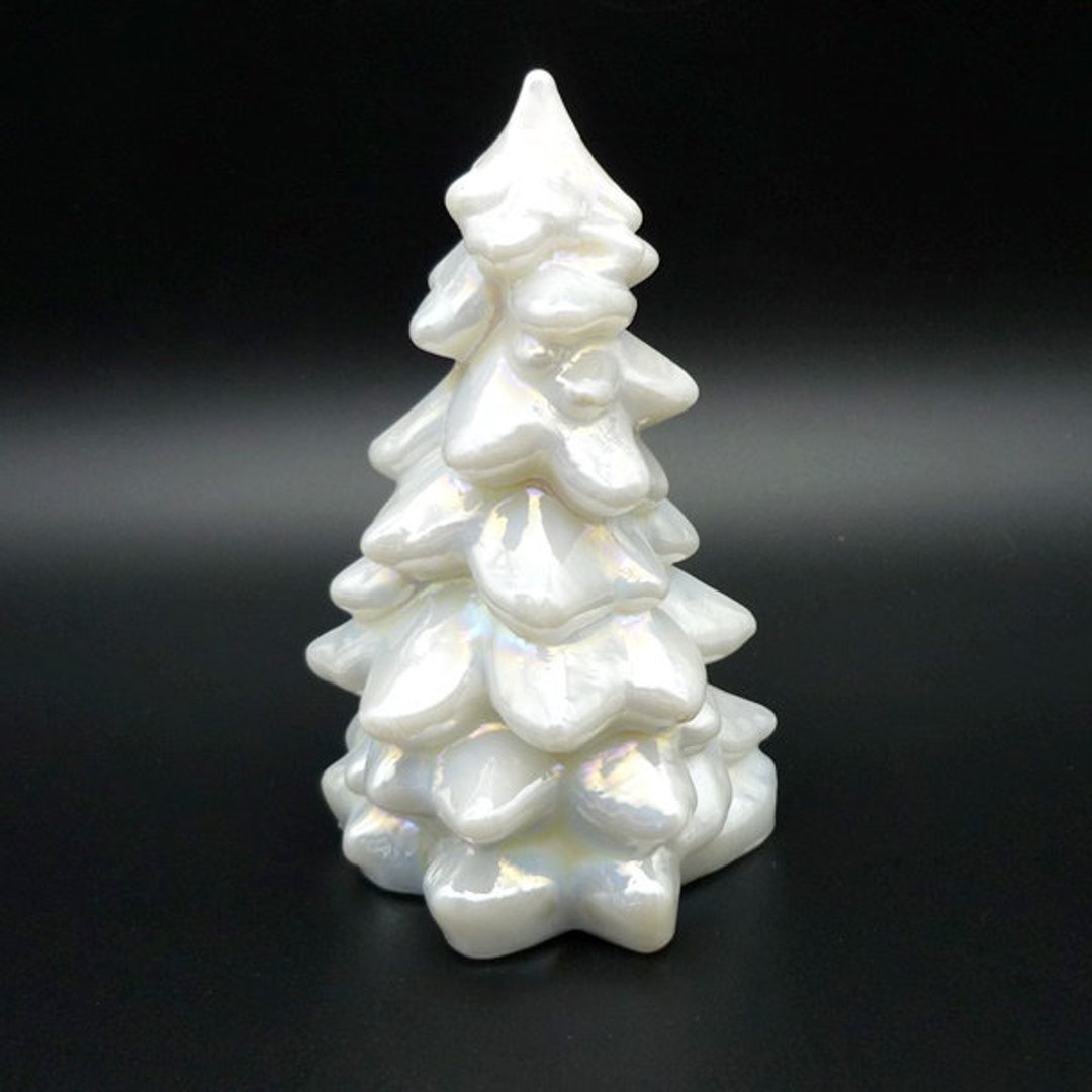 Vintage Mosser Glass Iridescent Milk Glass Christmas Tree 5.75, Vintage ...
