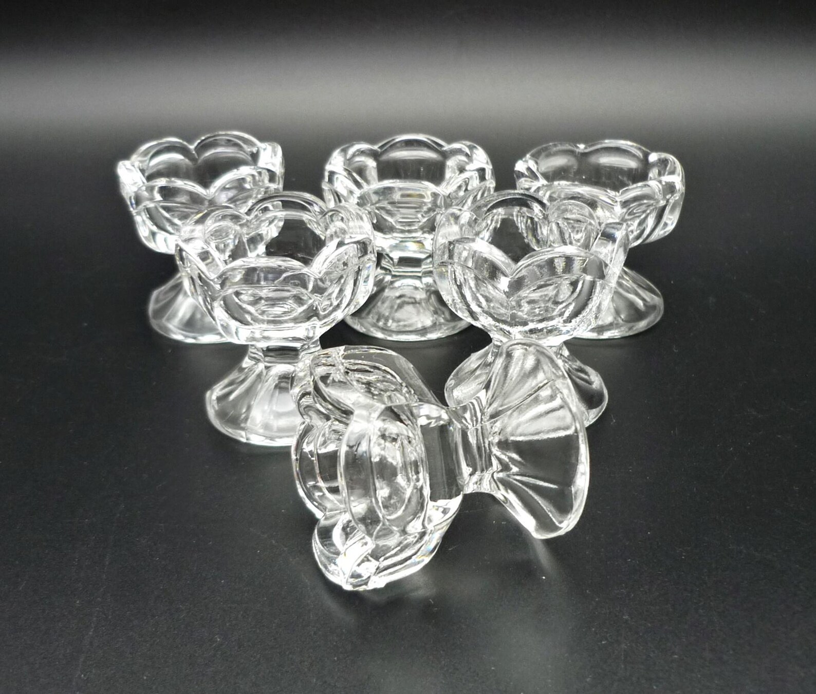 Vintage Cambridge Footed Glass Salt Dips, Cambridge Salt Cellar, Footed ...