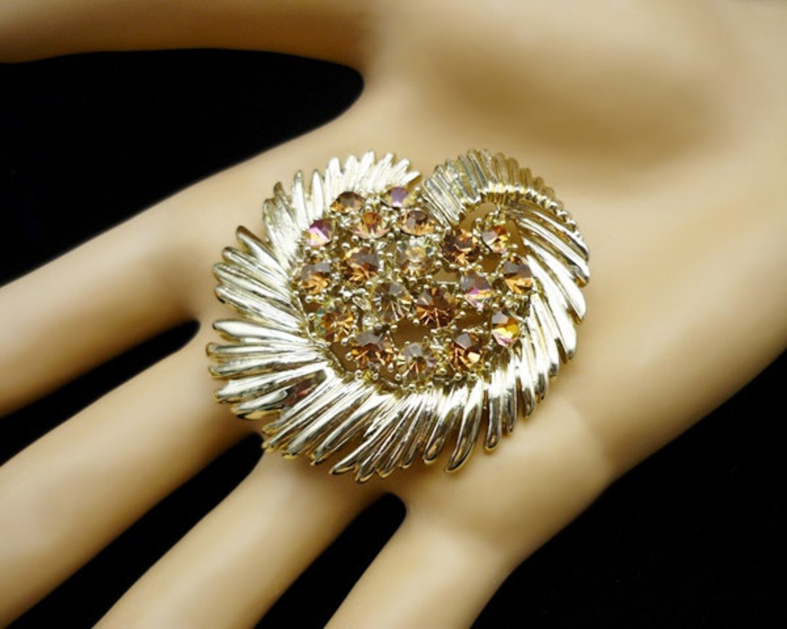 Vintage BSK Rhinestone Brooch Vintage Brooch BSK Jewelry | Etsy