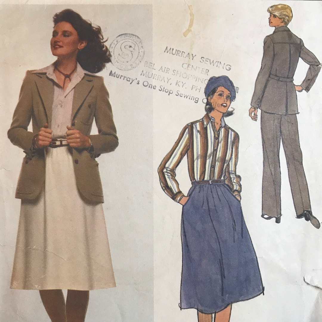 Skirt or Pants Suit Sewing Pattern Designed by Calvin Klein for the ...
