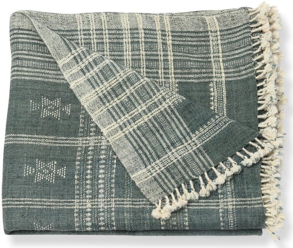 Indian Wool Throw Slate Bedding Boho Throw One - Etsy