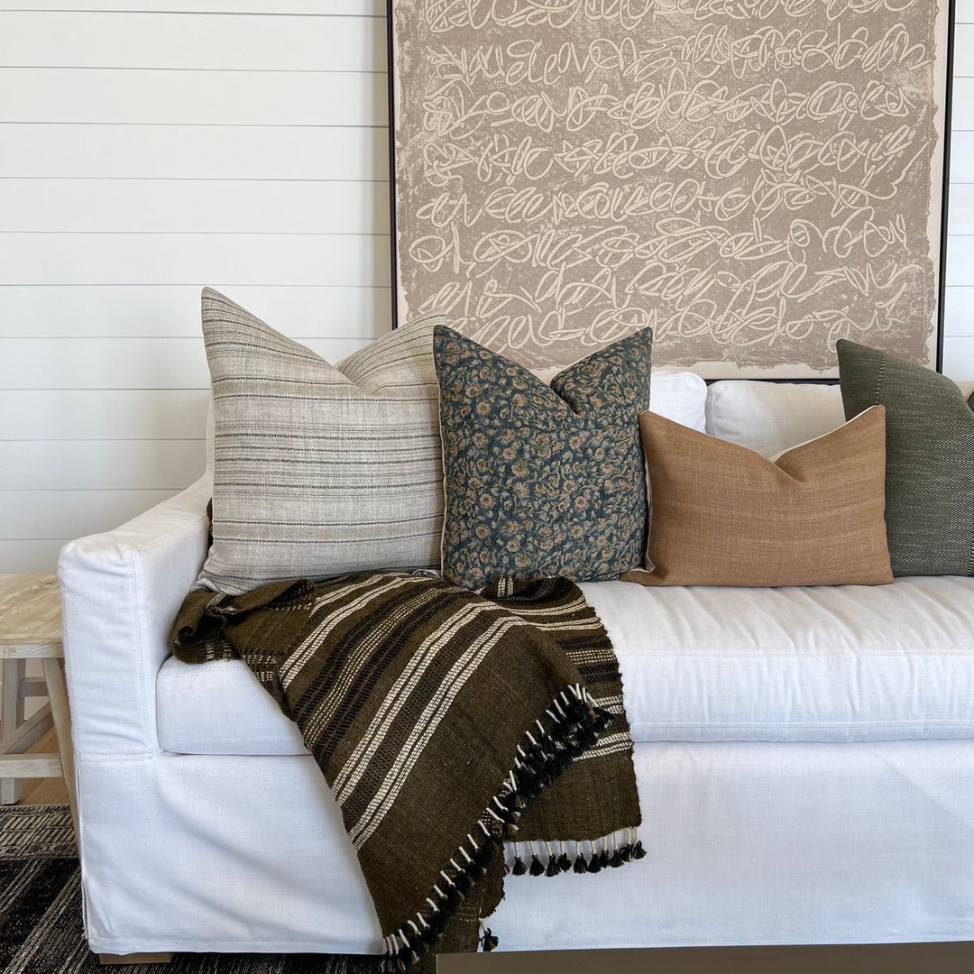 Fall Pillow Set #2 Neutral Pillows | Floral Pillows | Striped Pillows ...