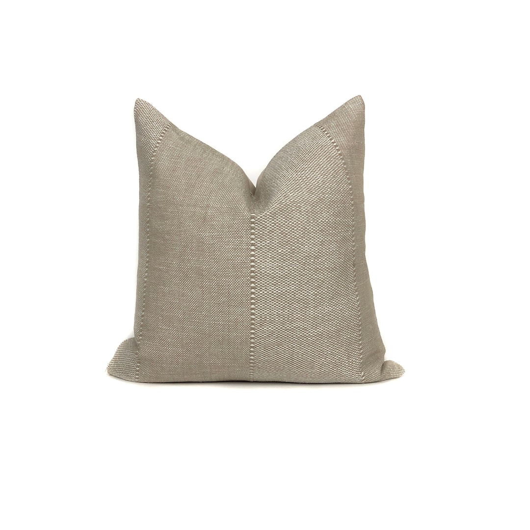 Beige Linen Throw Pillow Cover: Verona Sand Neutral Designer Pillow - Etsy