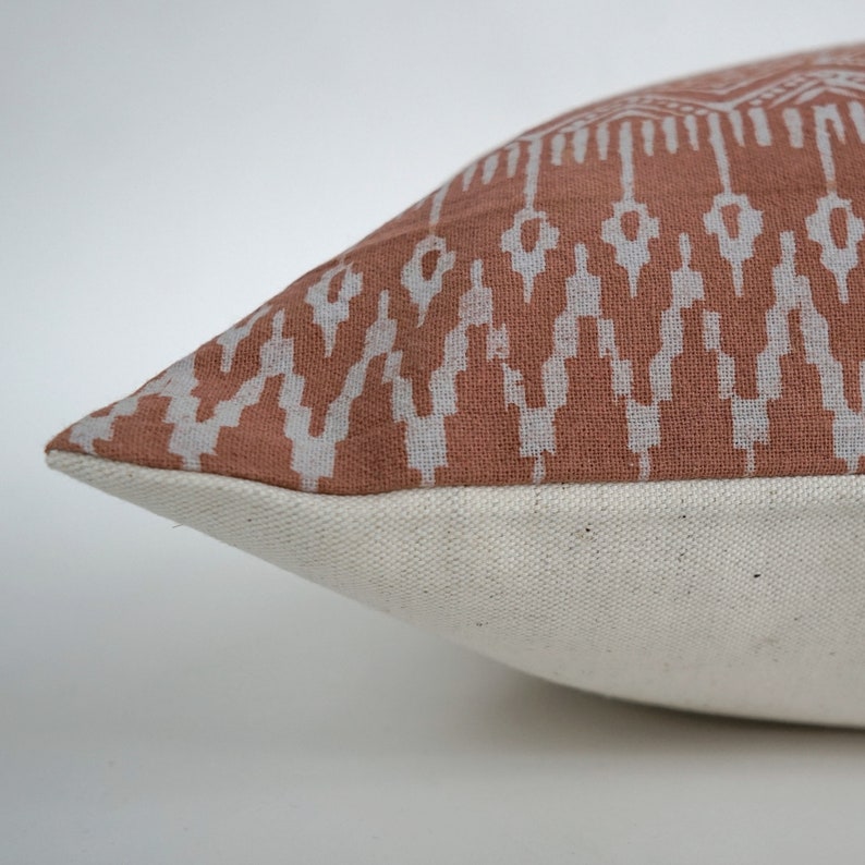 Chiang Mai Rust Batik Lumbar Pillow Cover Boho Rust Pillow | Etsy