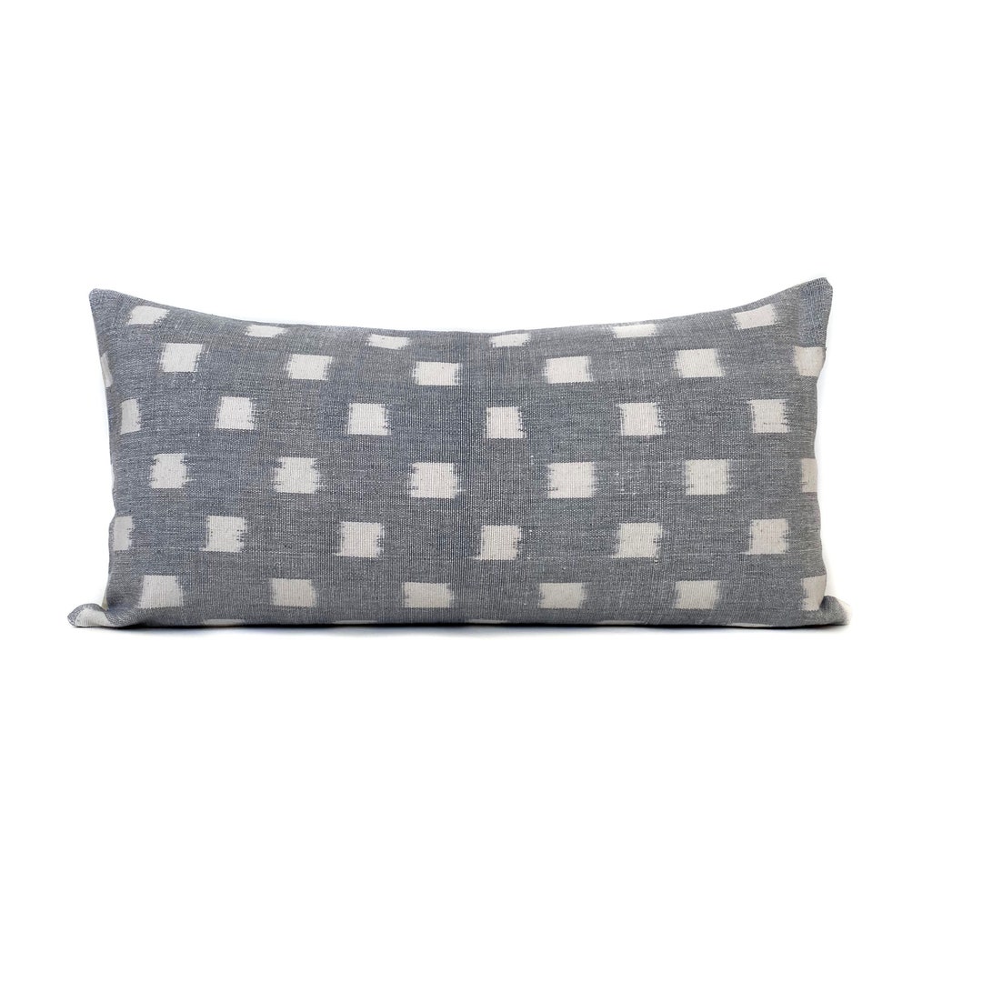 Grey and White Ikat Designer Pillow Cover Gray Designer Pillow High End ...
