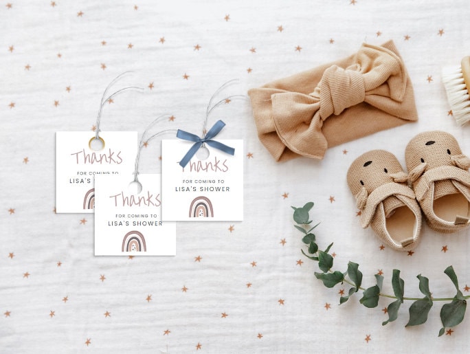 Editable Pink Boho Rainbow Shower Mega Party Pack for Canva - Etsy