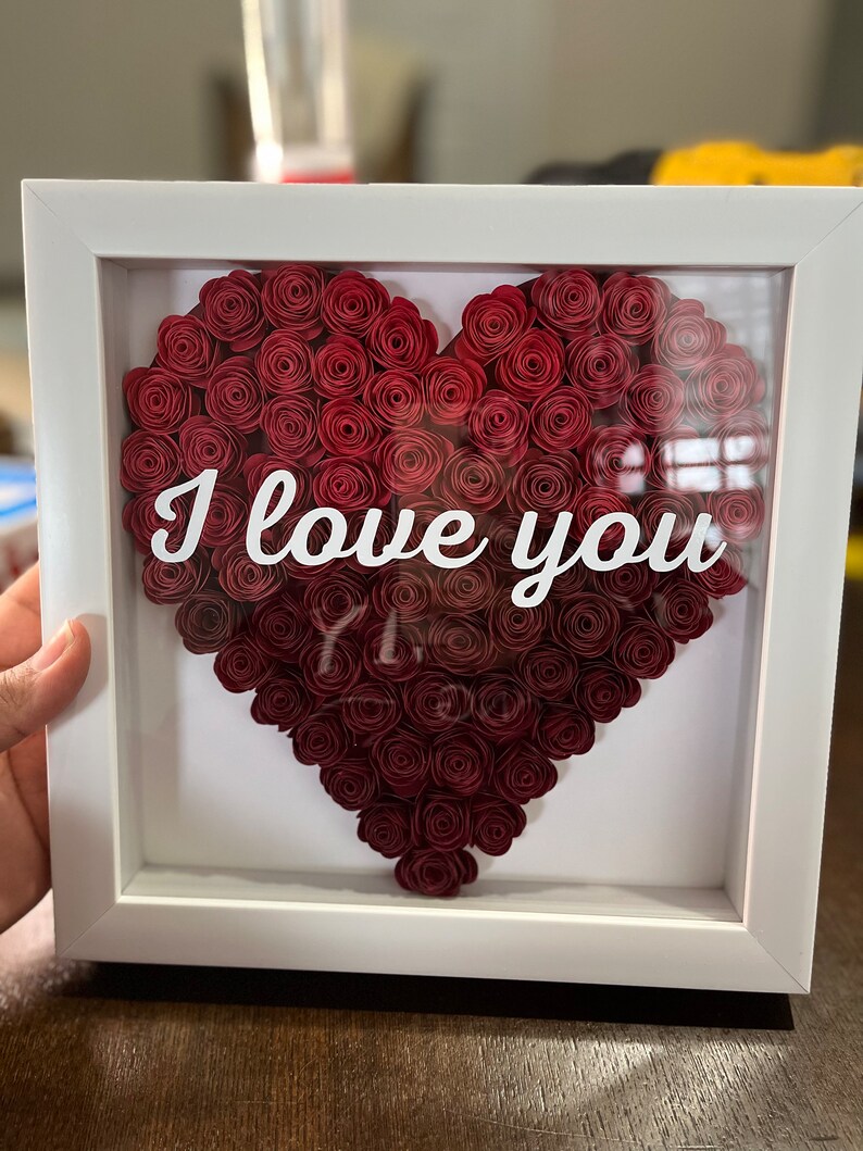 Custom 3D Flower Box, 8x8 Shadow Box, Keepsake for Fiancé, Anniversary ...