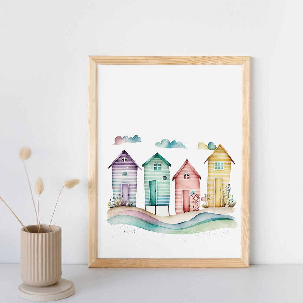 Cozy Beaches, Whimsy and Colorful,watercolor Clipart, 24 High Quality ...