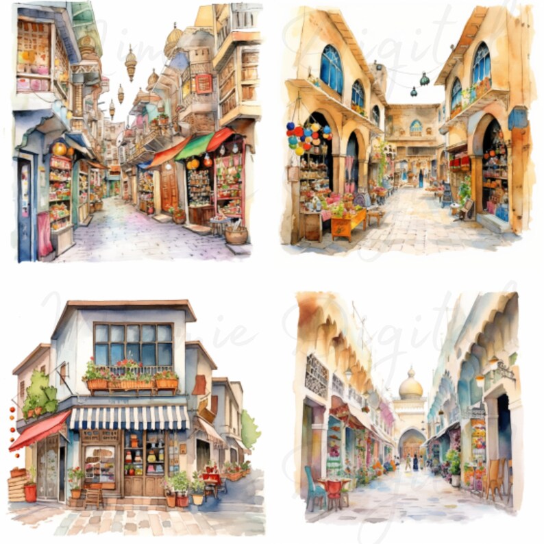 Houses of Iran, Watercolor Clipart, 16 High Quality PNG Transparent ...