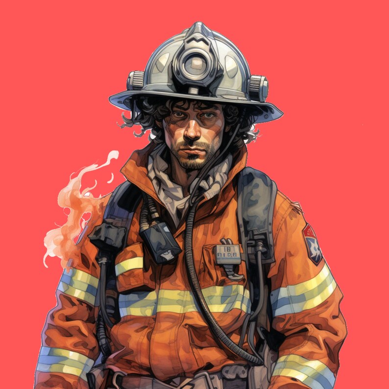 Firefighter Clipart, Jobs/occupations, Watercolor, Firefighter Female ...