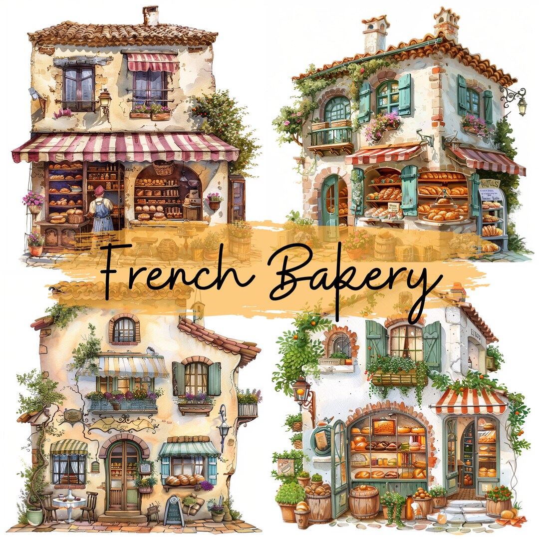 French Bakery, Watercolor, Clipart, 27 High Quality PNG Transparent ...