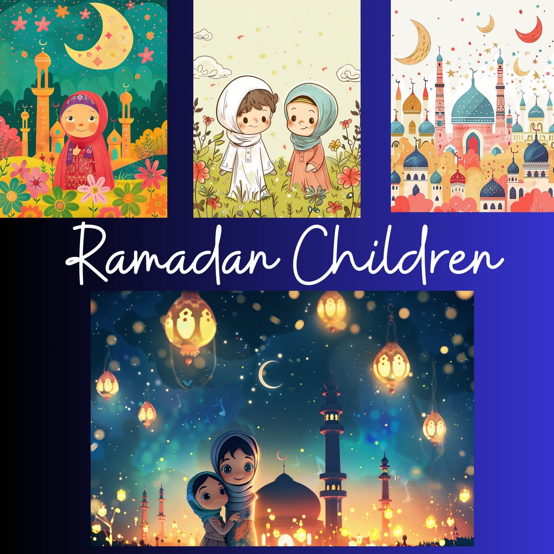 35 Cute Ramadan Children Clipart Files, Ramadan Kareem Clipart, Ramadan ...