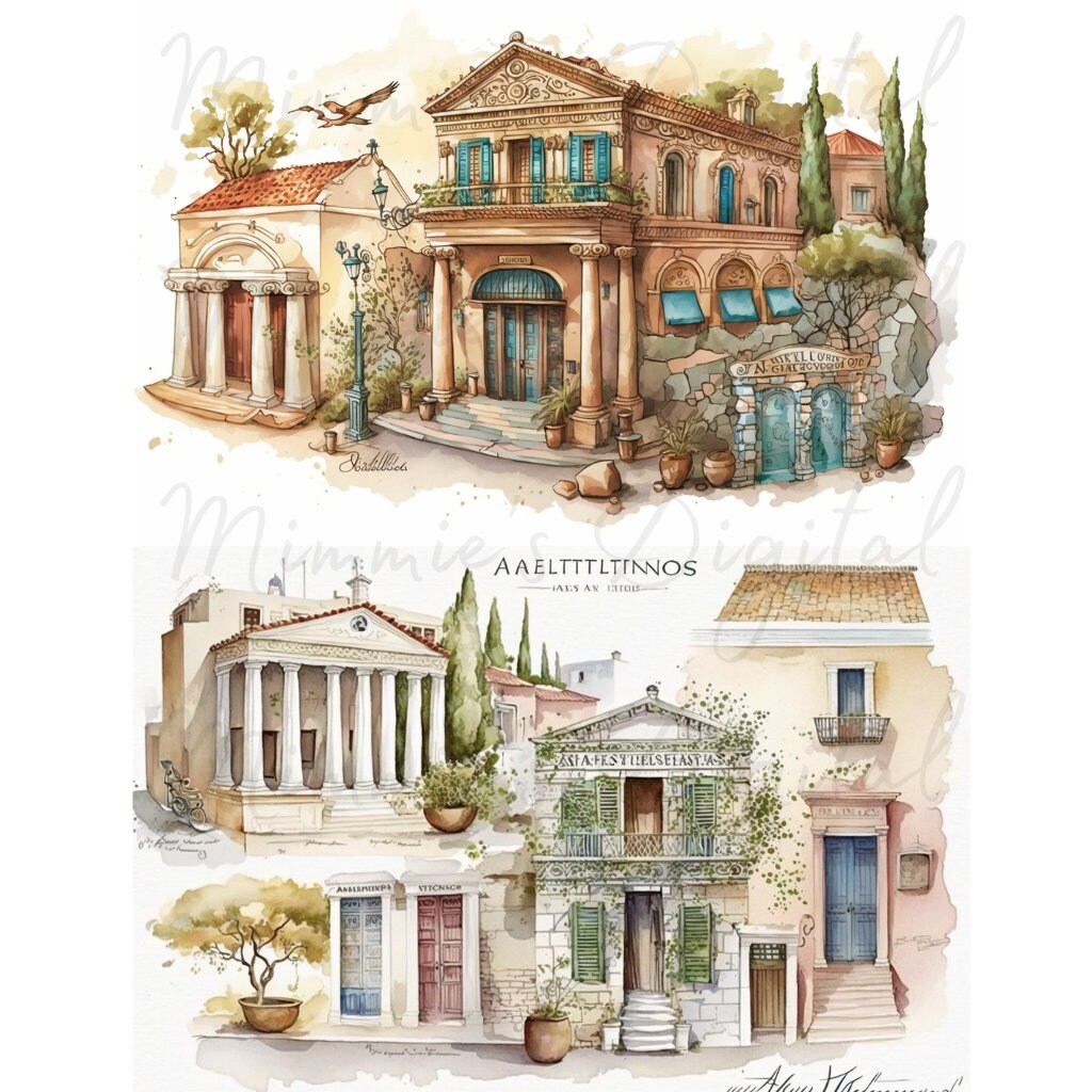 Ancient Greece Clipart Houses 20 High Quality PNG Transparent - Etsy