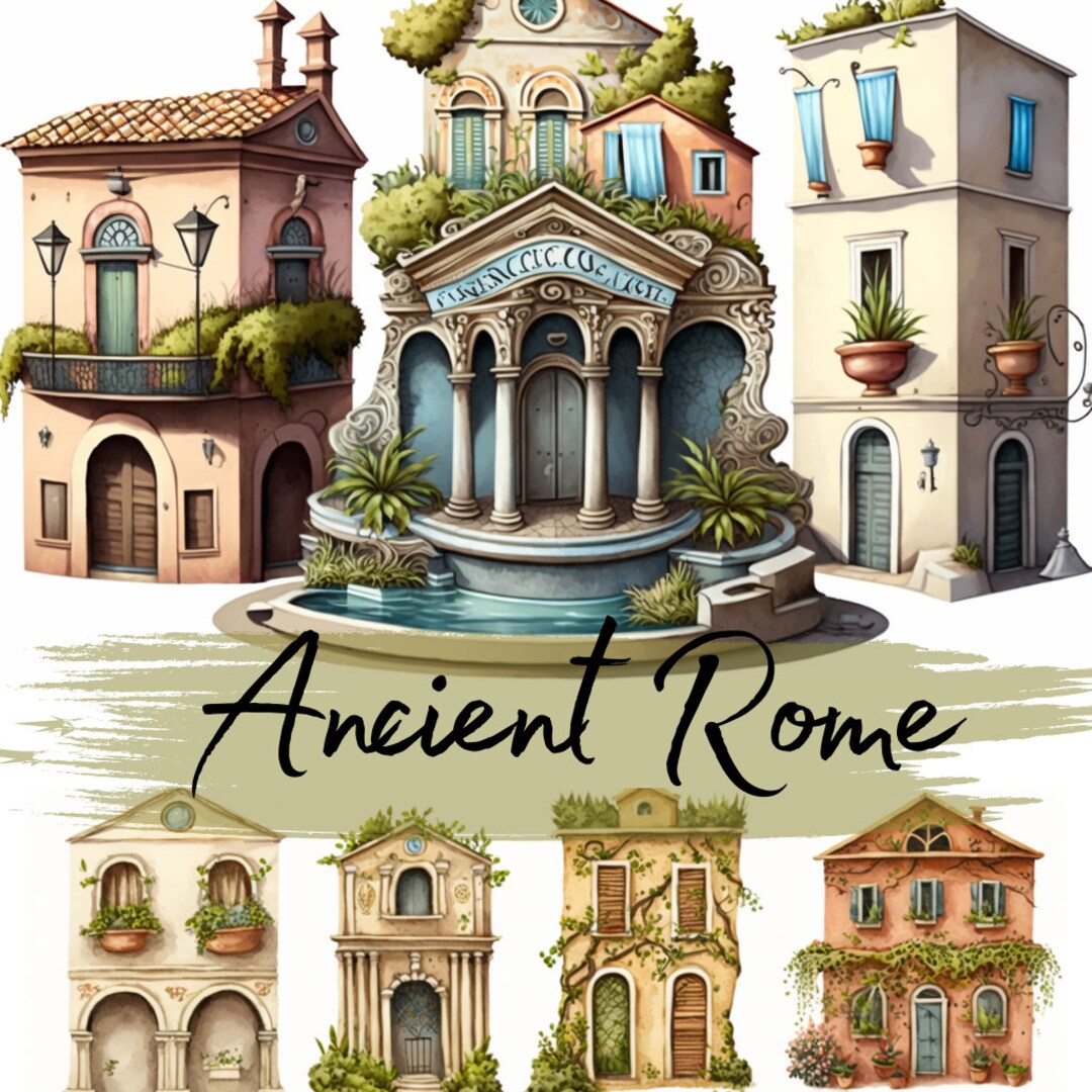 Ancient Roman Houses, Clipart, 21 High Quality PNG Transparent Files ...