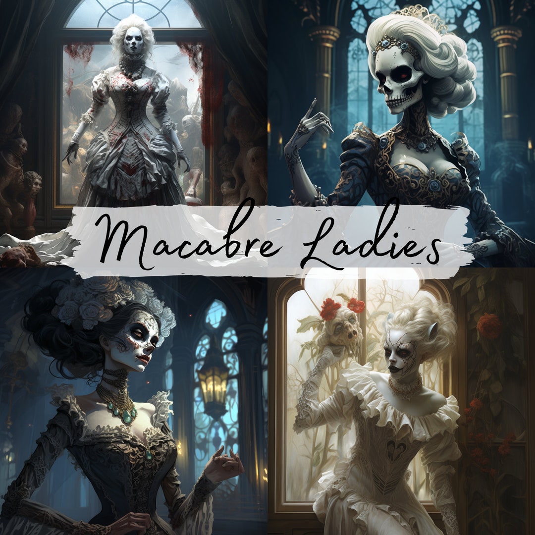 Halloween Creepy Clipart, Macabre Ladies, 39 High Quality PNG Files ...