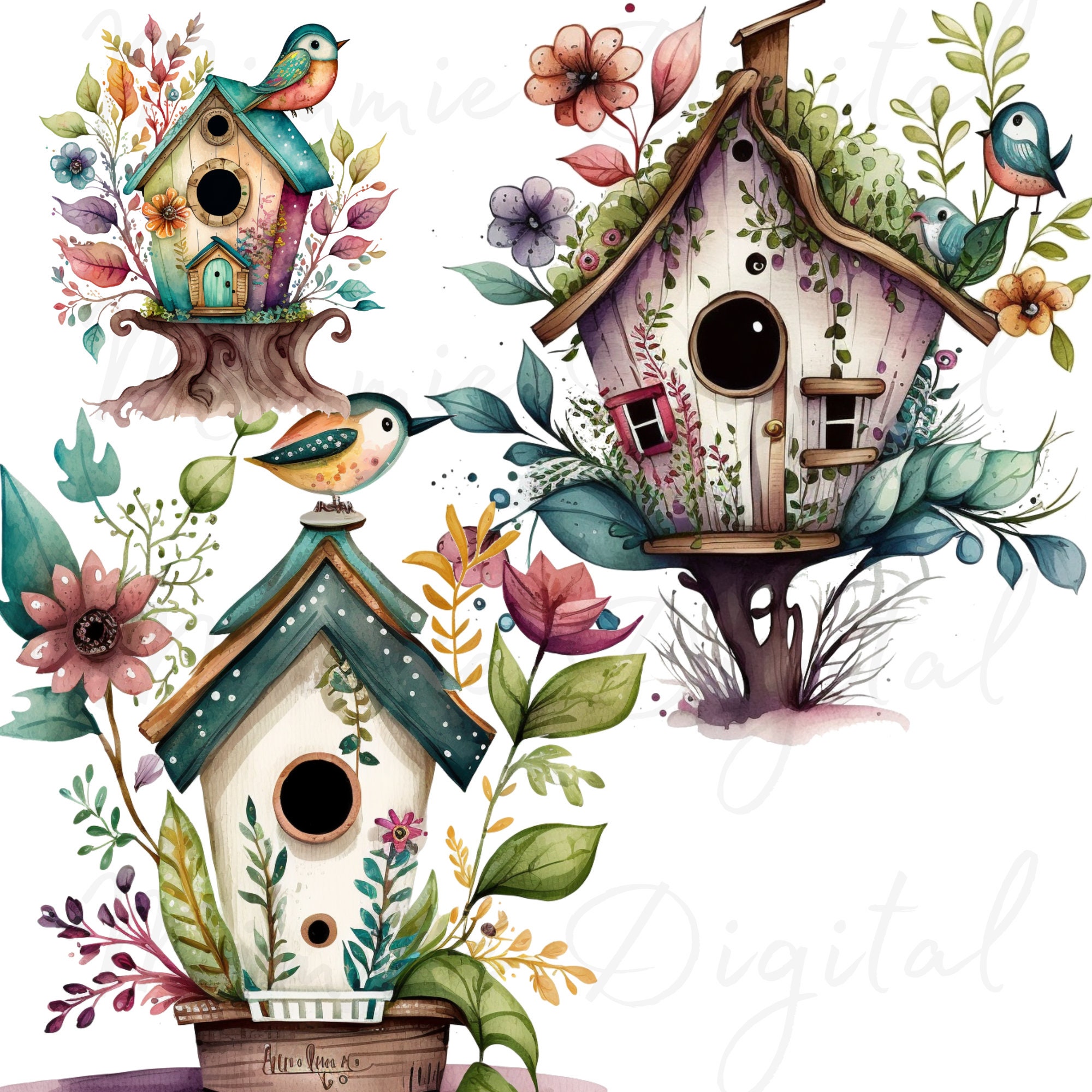Bird Houses, Clipart, 22 High Quality PNG Transparent Files, Printable ...
