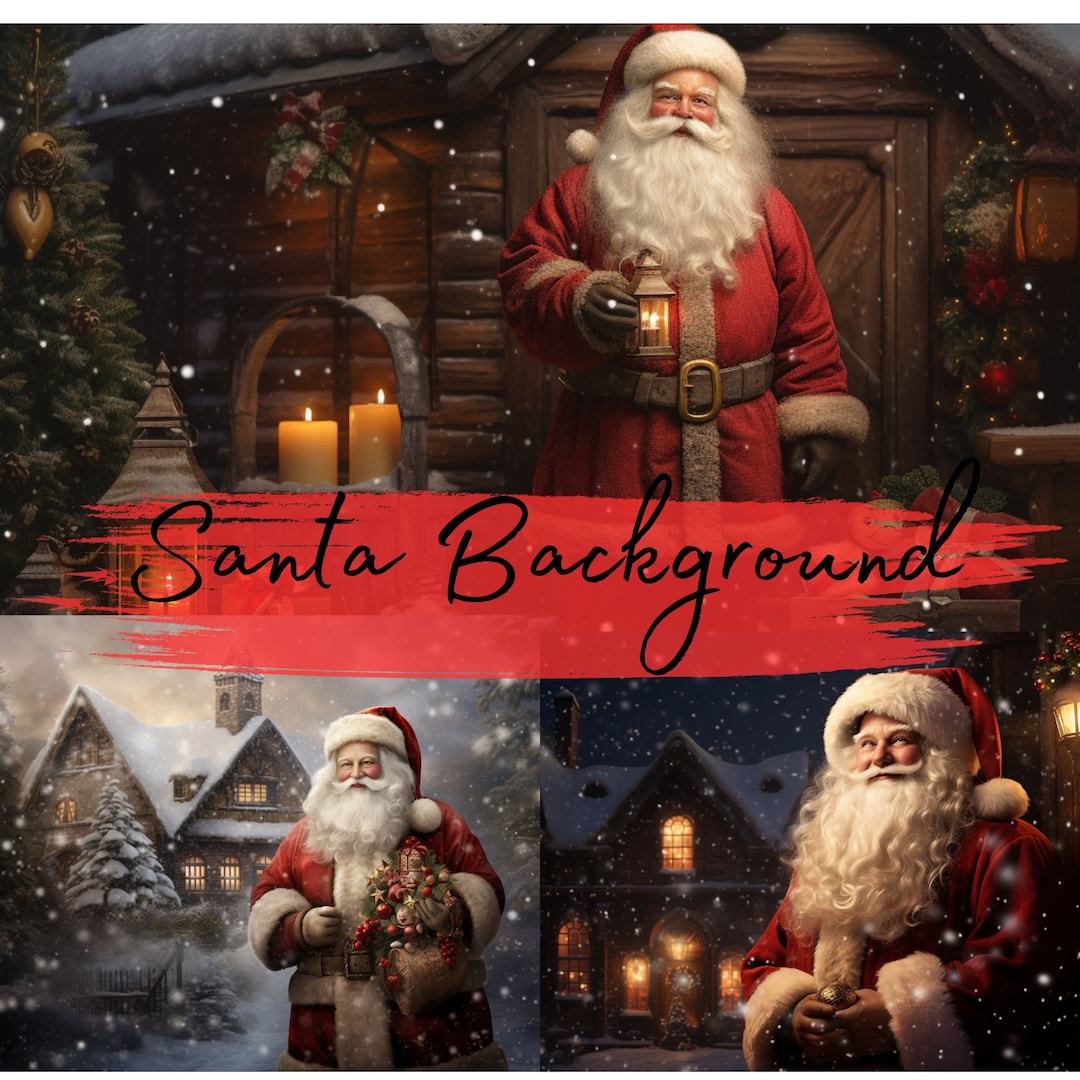 Santa Backdrop, Christmas Digital Files, 19 High Quality Digital Files ...
