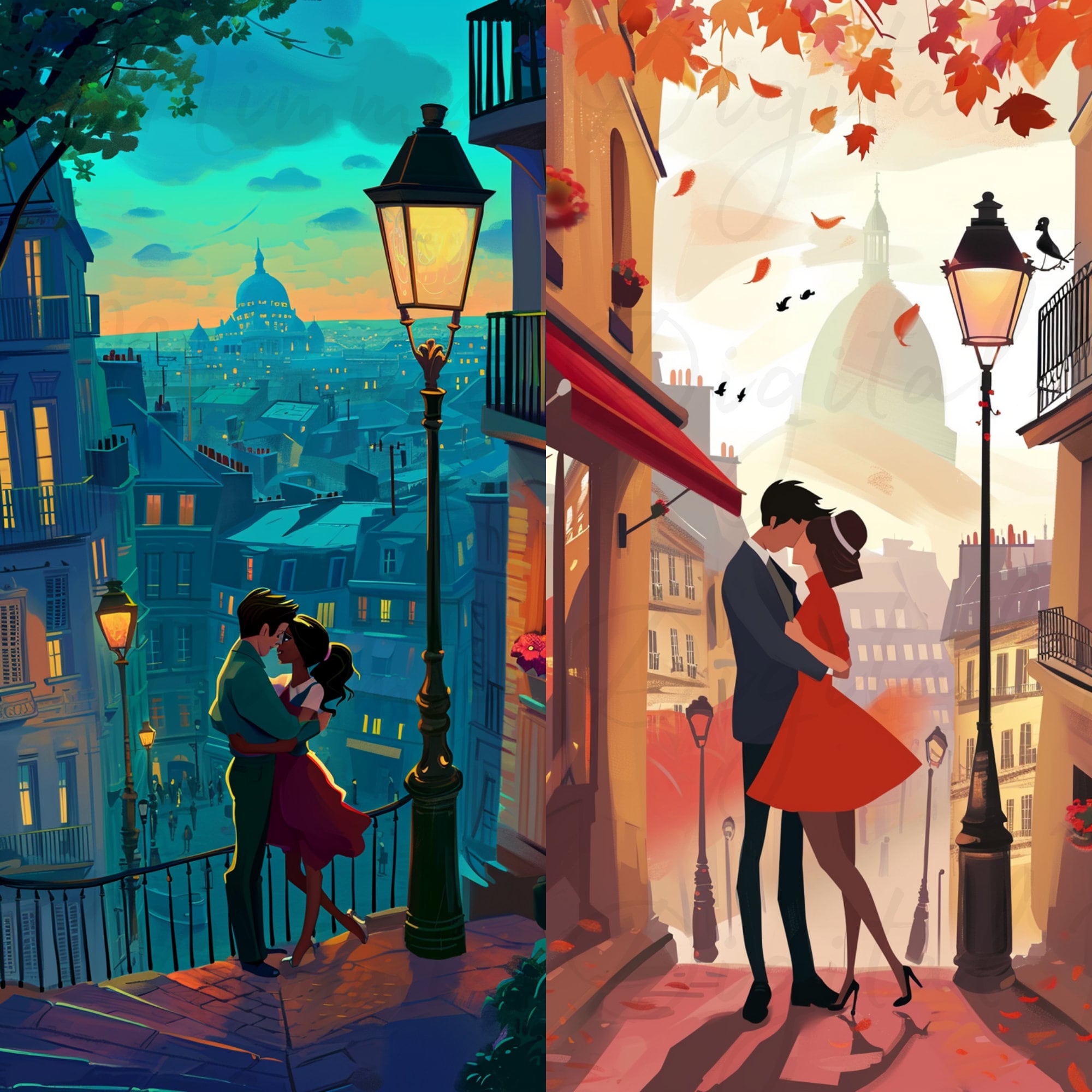 Paris in Love, 27 Love Couple Clipart Bundle, St Valentine’s PNG Bundle ...