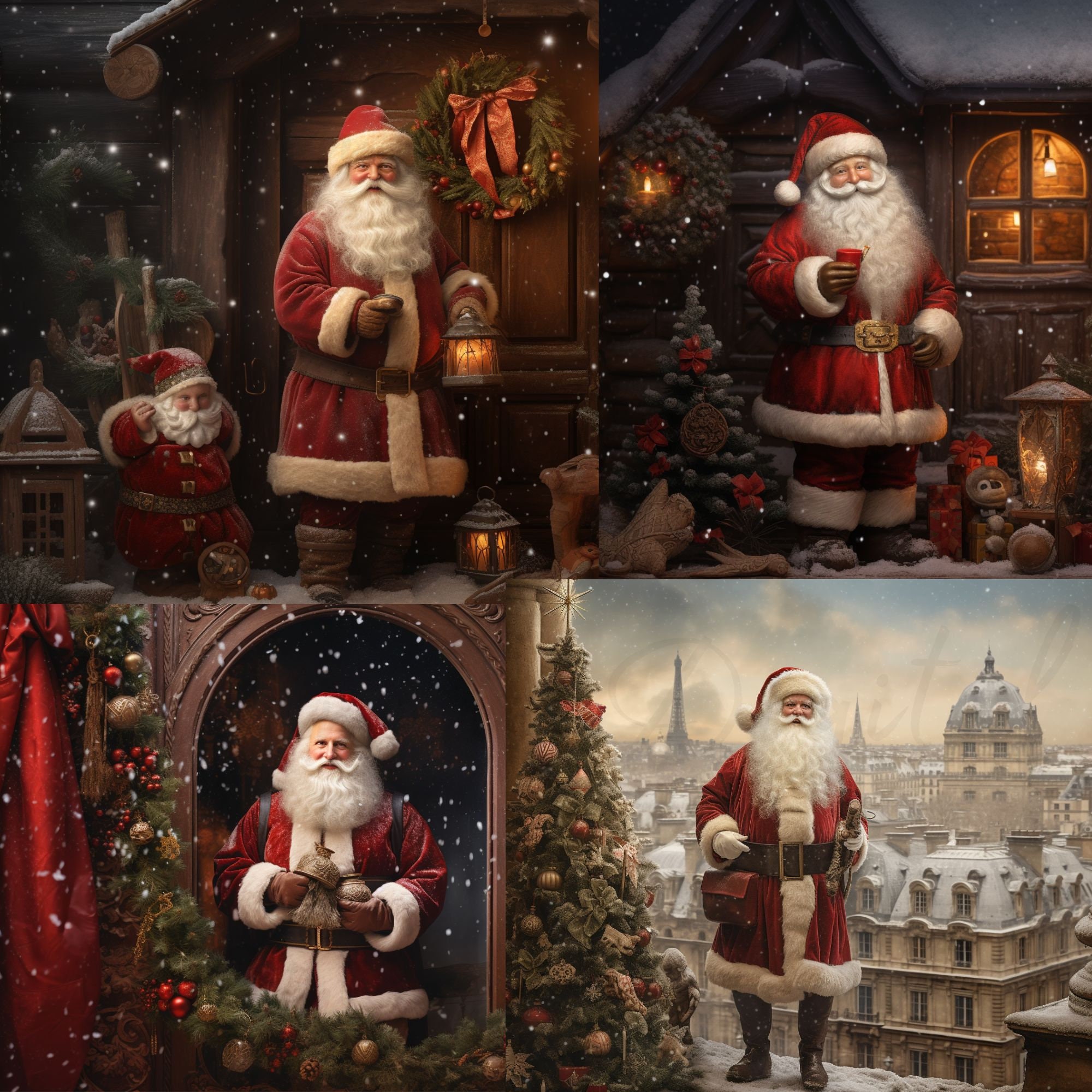 Santa Backdrop, Christmas Digital Files, 19 High Quality Digital Files ...