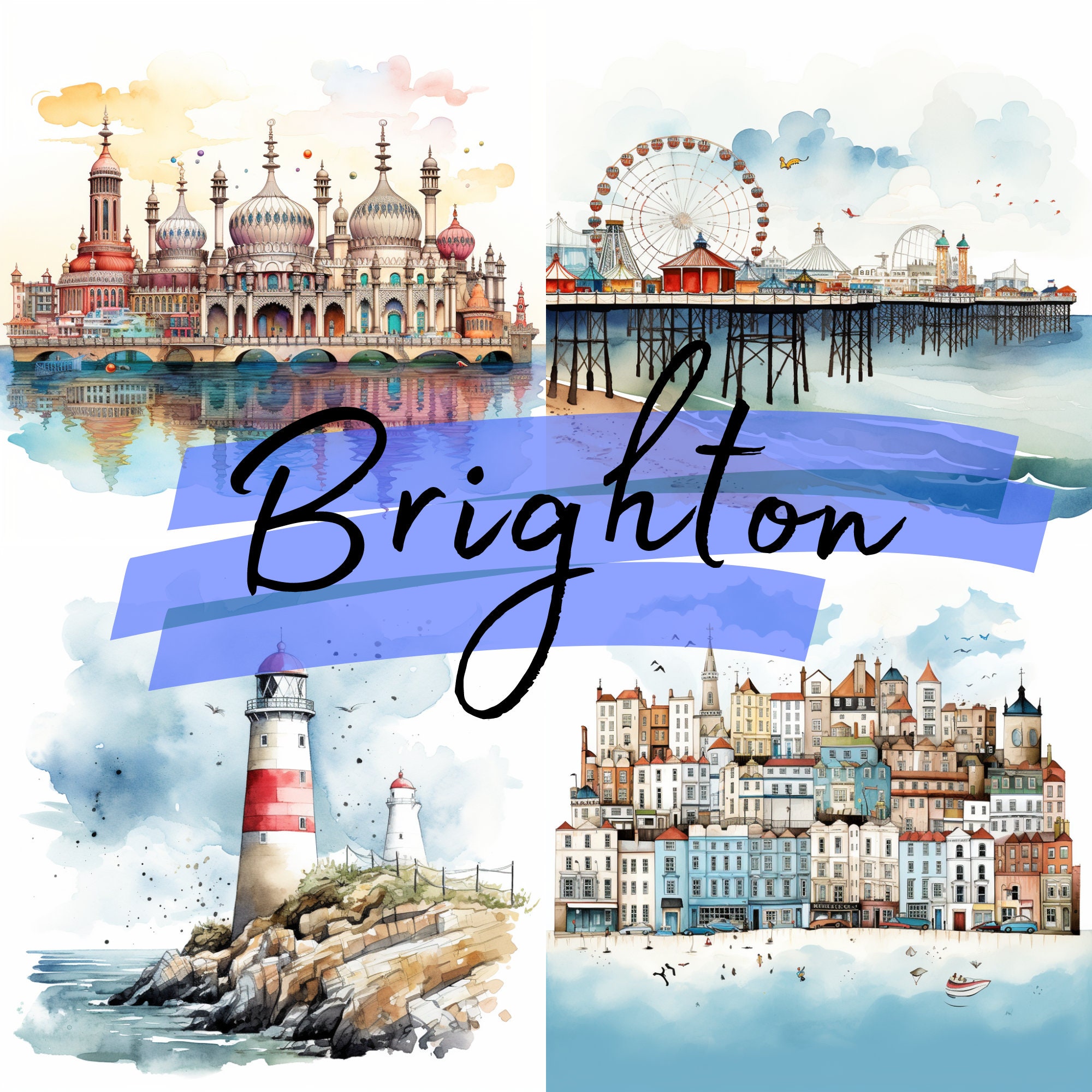 Houses of Brighton, Britain, Clipart, 18 High Quality PNG Transparent ...