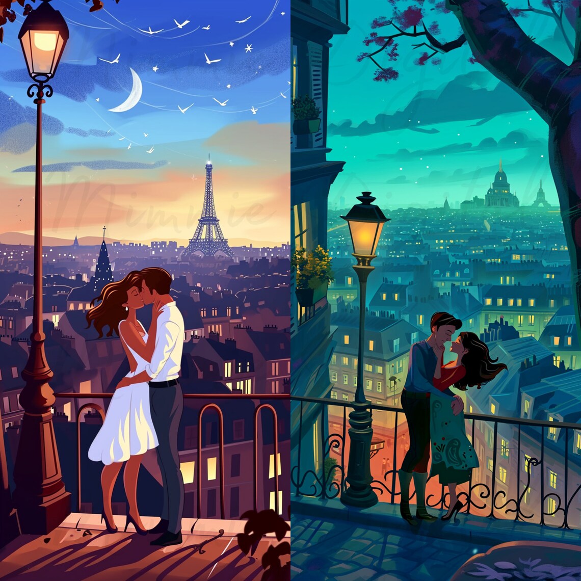 Paris in Love, 27 Love Couple Clipart Bundle, St Valentines PNG Bundle ...