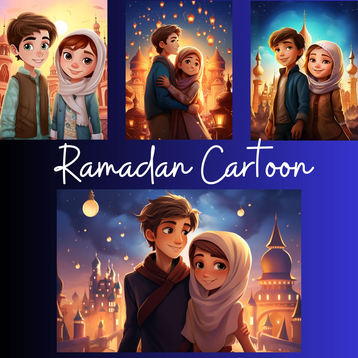 33 Cute Ramadan Cartoon Clipart Files, Ramadan Kareem, Ramadan Children ...