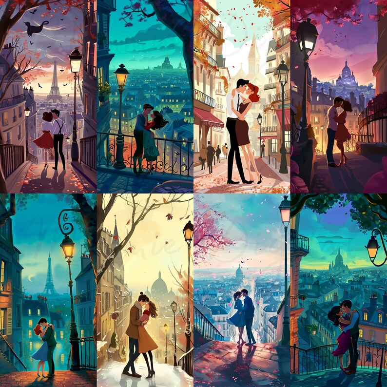 Paris in Love, 27 Love Couple Clipart Bundle, St Valentine’s PNG Bundle ...