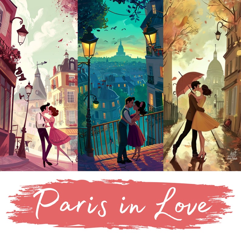Paris in Love, 27 Love Couple Clipart Bundle, St Valentine’s PNG Bundle ...