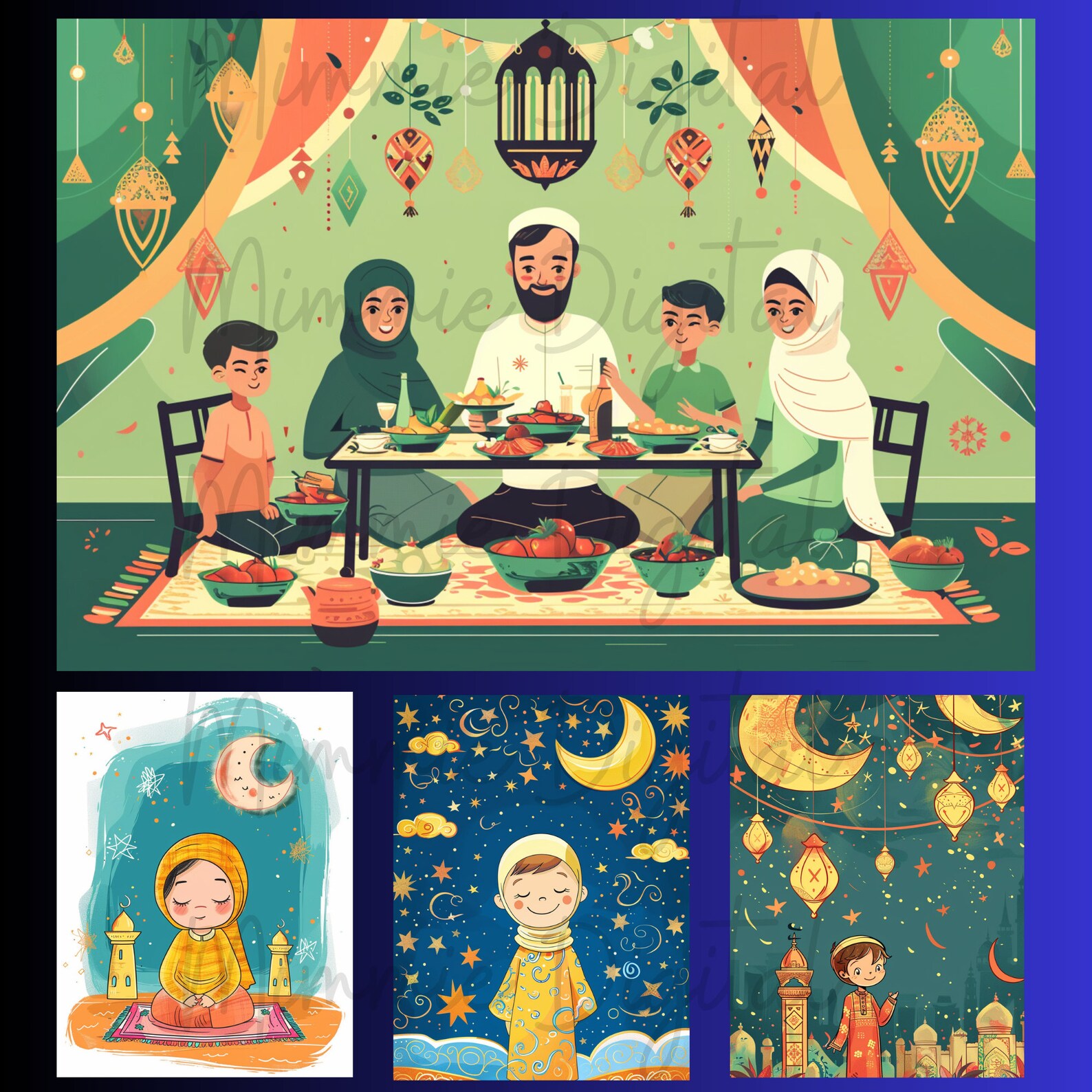 35 Cute Ramadan Children Clipart Files, Ramadan Kareem Clipart, Ramadan ...