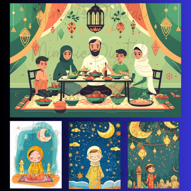 35 Cute Ramadan Children Clipart Files, Ramadan Kareem Clipart, Ramadan ...