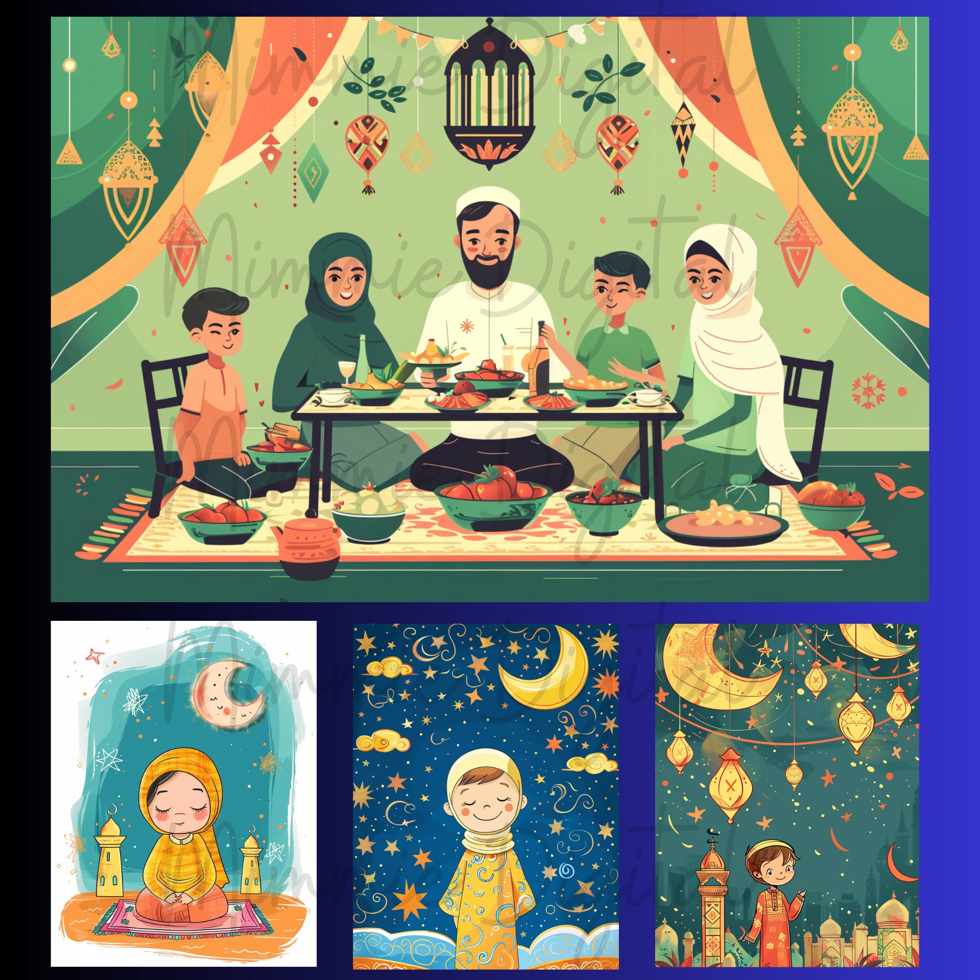 35 Cute Ramadan Children Clipart Files, Ramadan Kareem Clipart, Ramadan ...