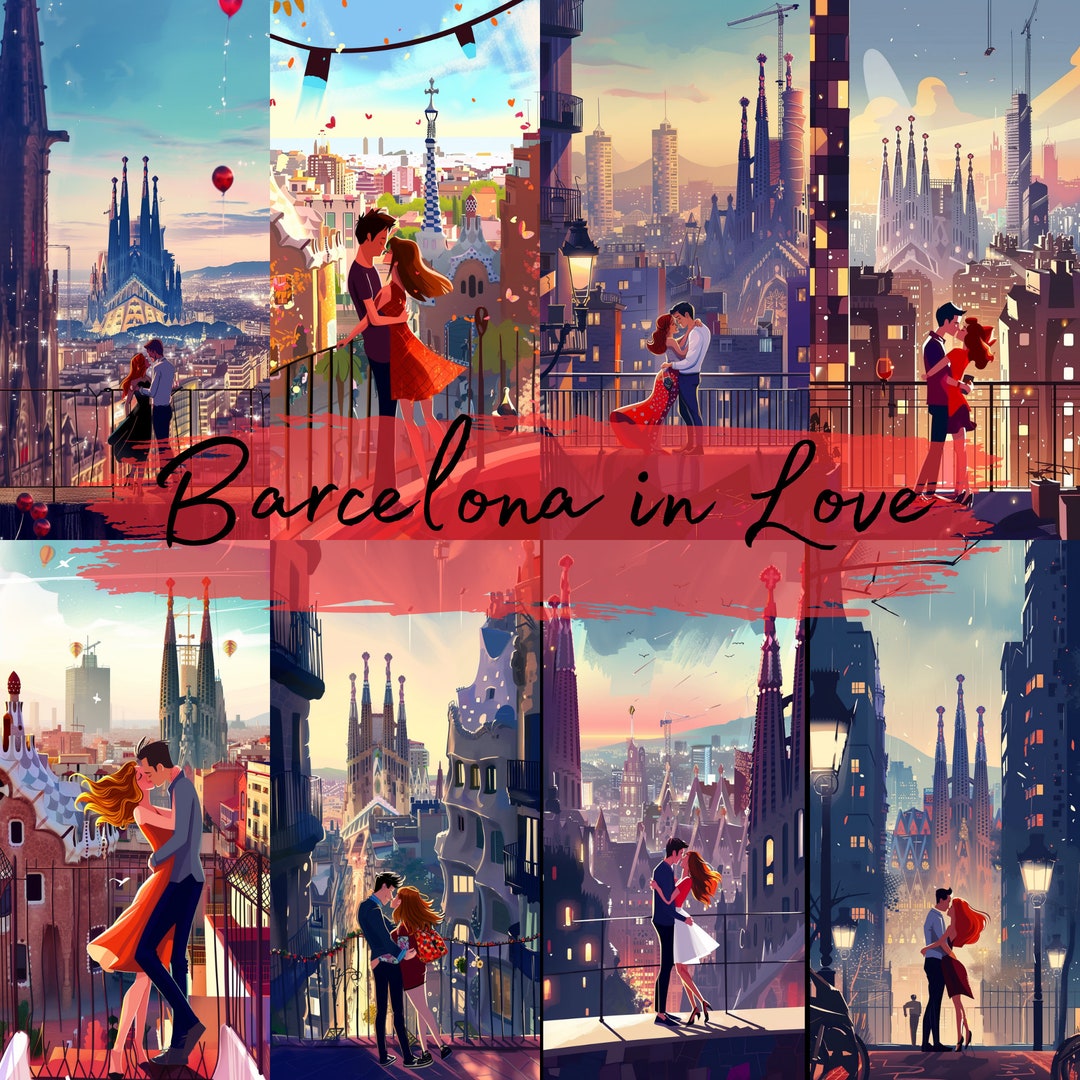 Barcelona in Love, 17 Love Couple, St Valentine’s PNG Bundle of ...