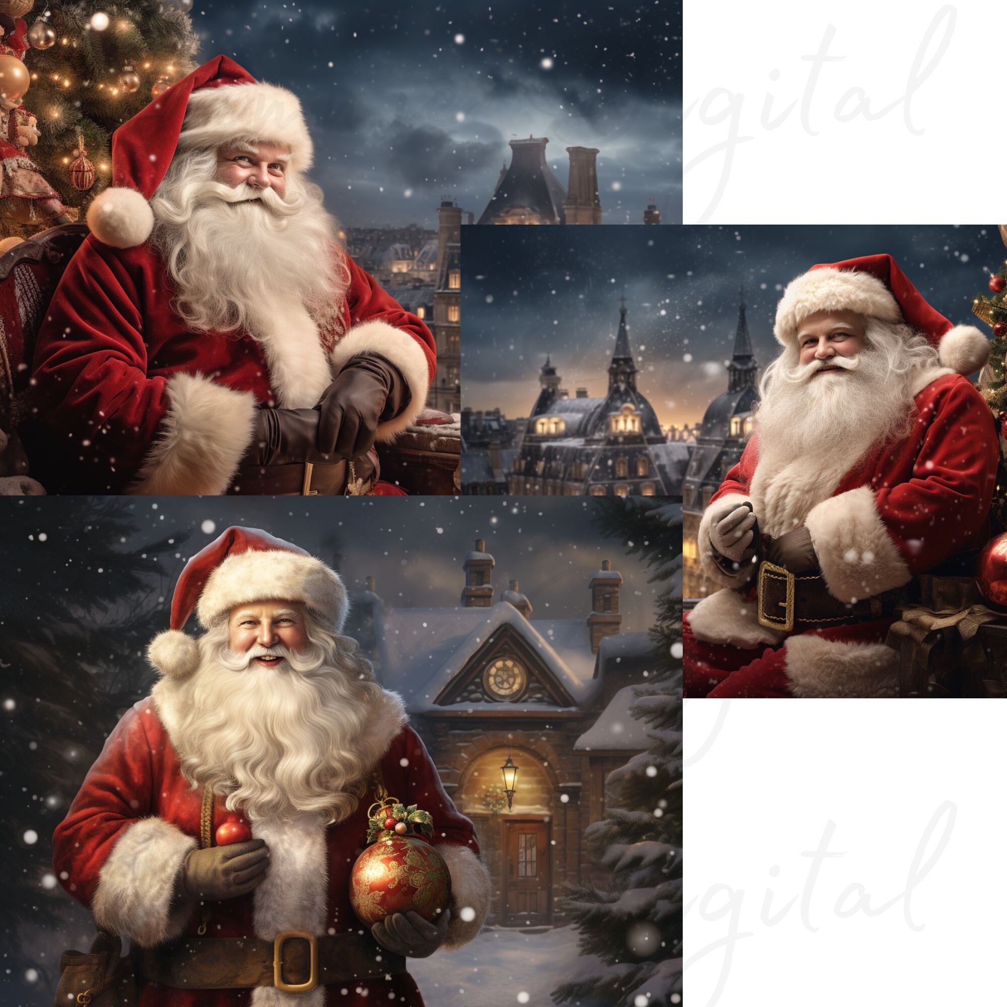 Santa Backdrop Christmas Digital Files 19 High Quality - Etsy