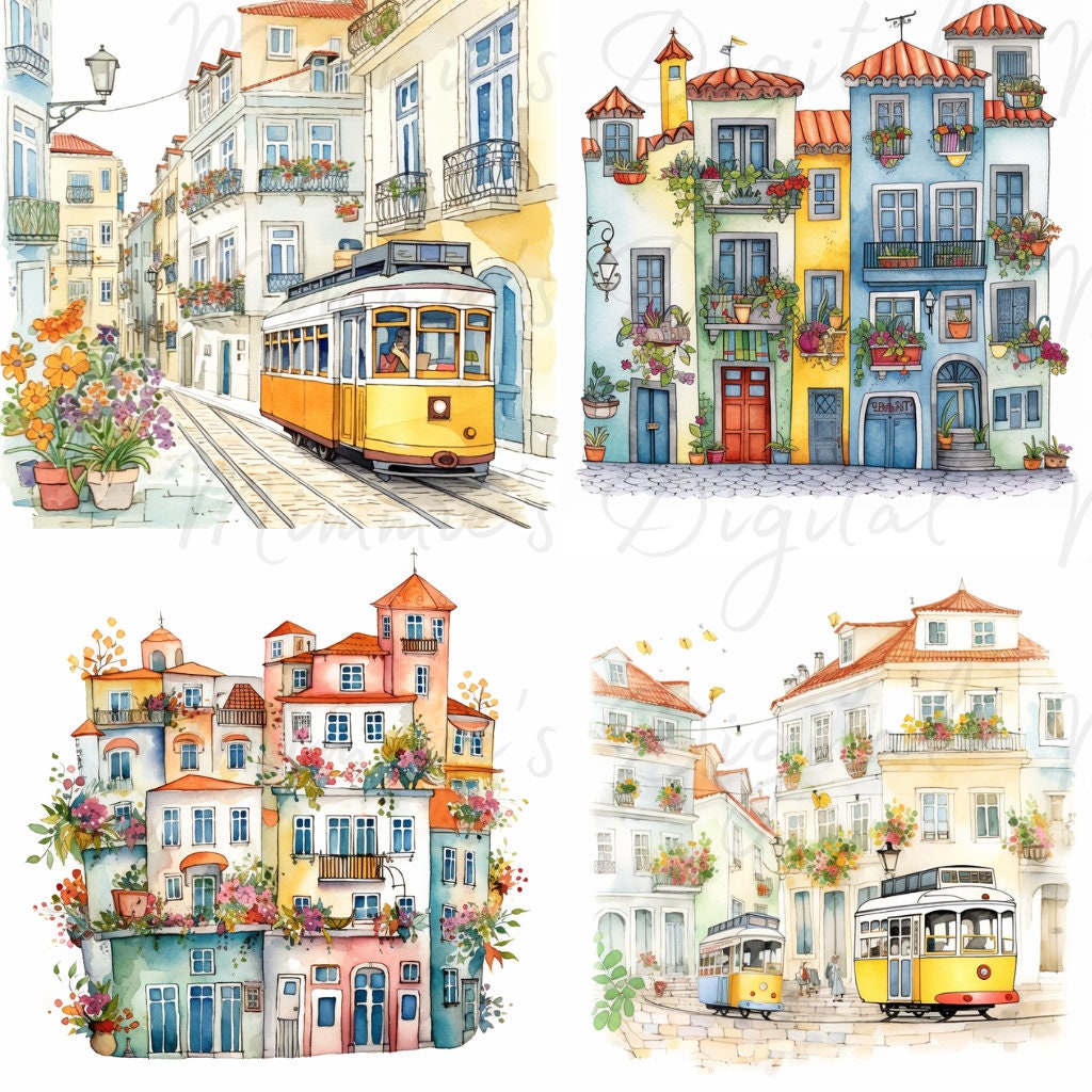 Houses of Lisbon, Portugal, Clipart, 19 High Quality PNG Transparent ...