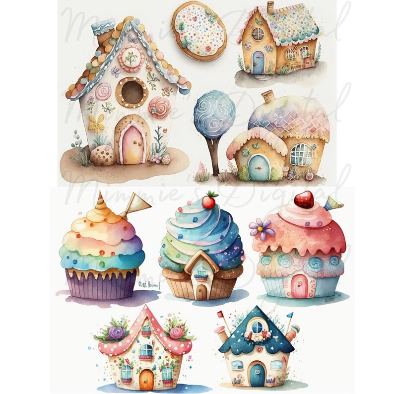 Sweet Houses, Cupcakes, Clip Art, 28 High Quality PNG Transparent Files ...